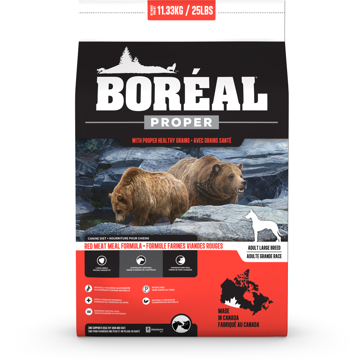 Boréal Proper Dog Food Large Breed Red Meat Meal Formula – PetMax